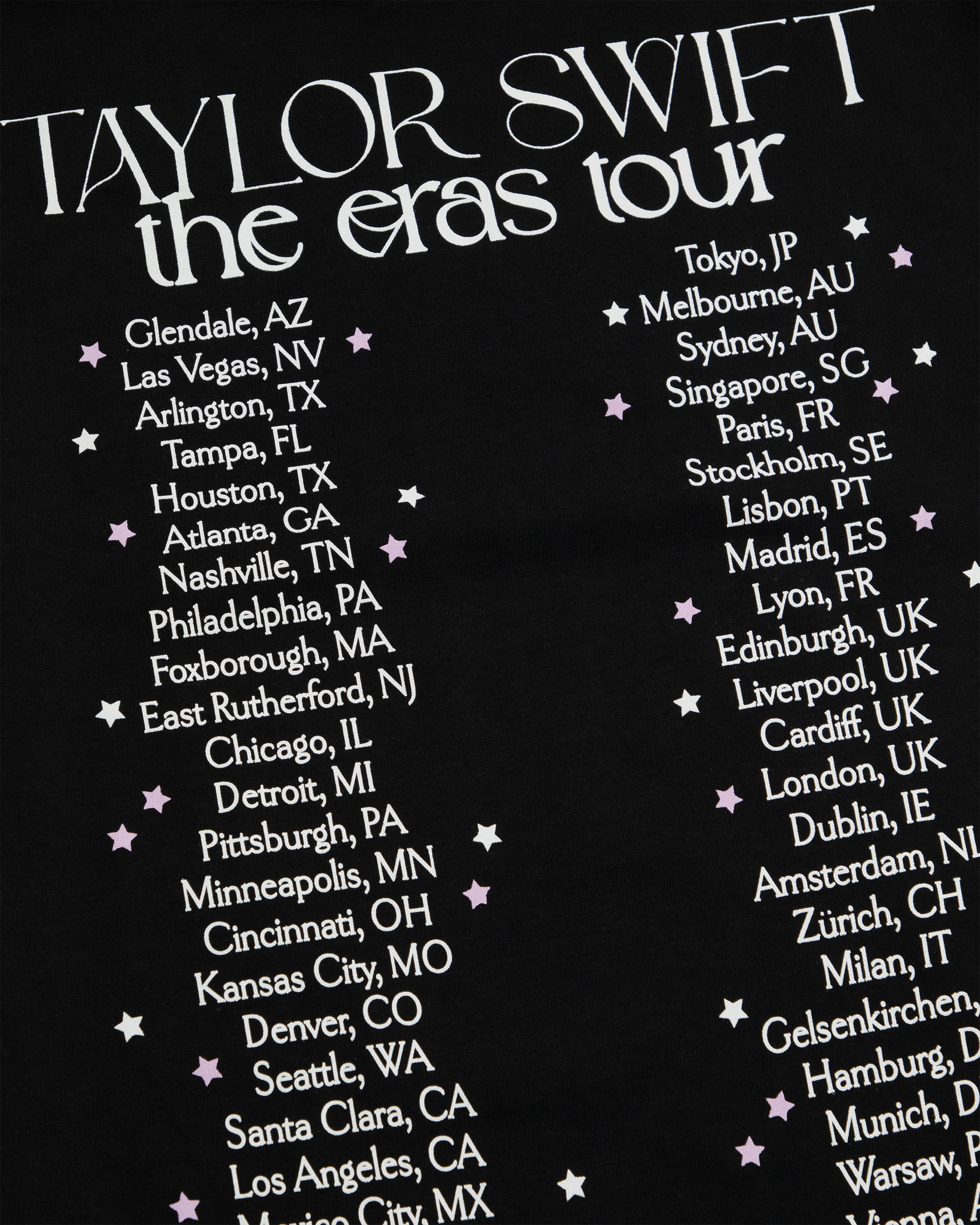 Taylor Swift | The Eras Tour Live Photo Stars T-Shirt – Taylor Swift ...