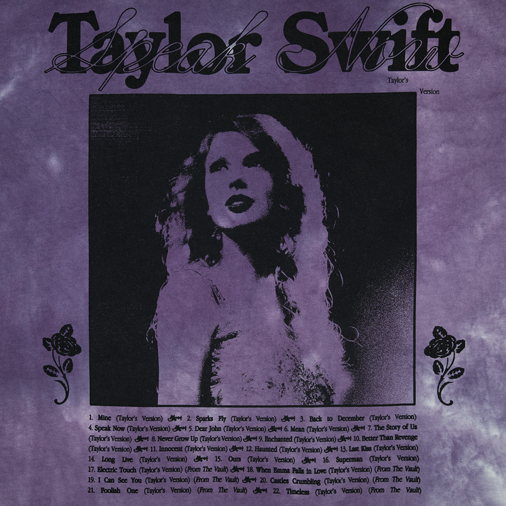 Speak Now (Taylor's Version) Tracklist Purple Tie Dye T-Shirt – Taylor ...