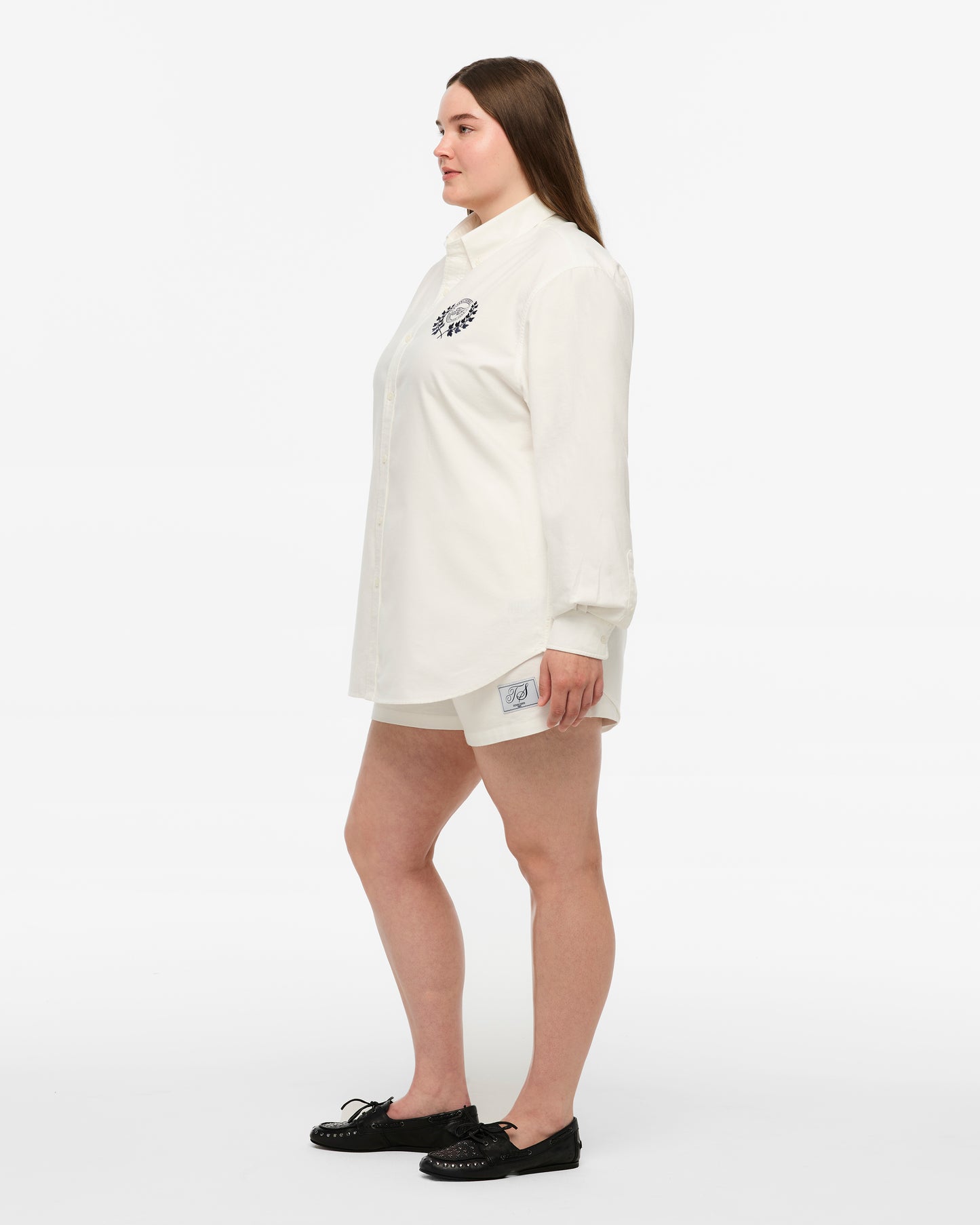 TS Crest White Oxford Shorts – Taylor Swift Official Store